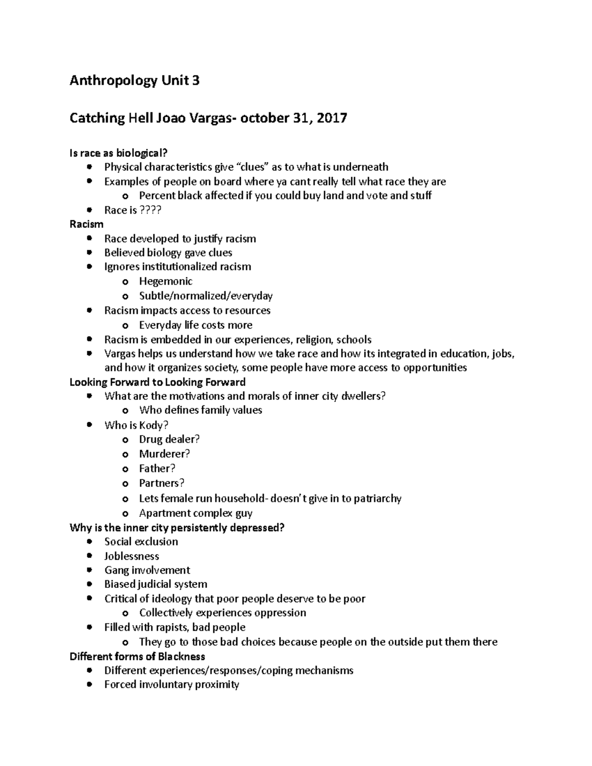 Anthropology Unit 3 - Gabby Yearwood - Anthropology Unit 3 Catching ...