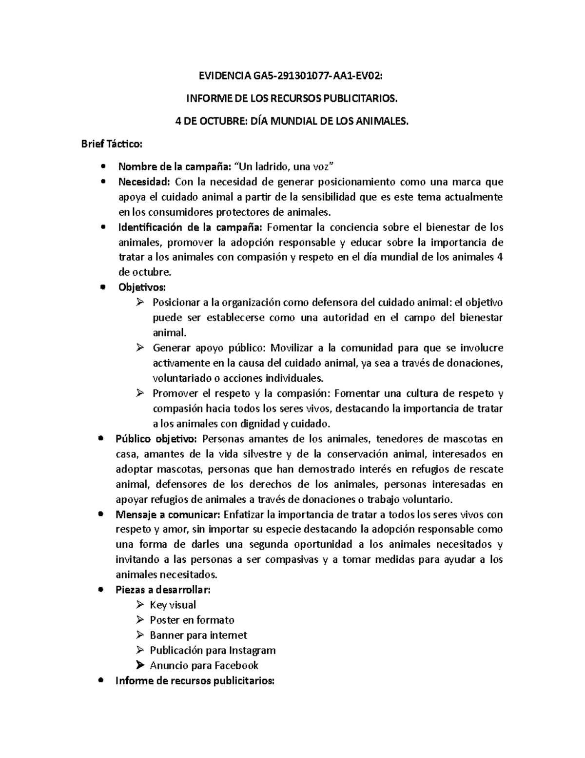 Evidencia informe - dfgsdg - EVIDENCIA GA5-291301077-AA1-EV02: INFORME DE LOS RECURSOS - Studocu
