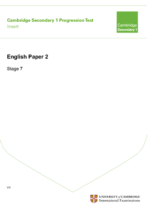 Secondary Progression Test Stage 7 English Paper 2 - © UCLES 2011 E7110 ...