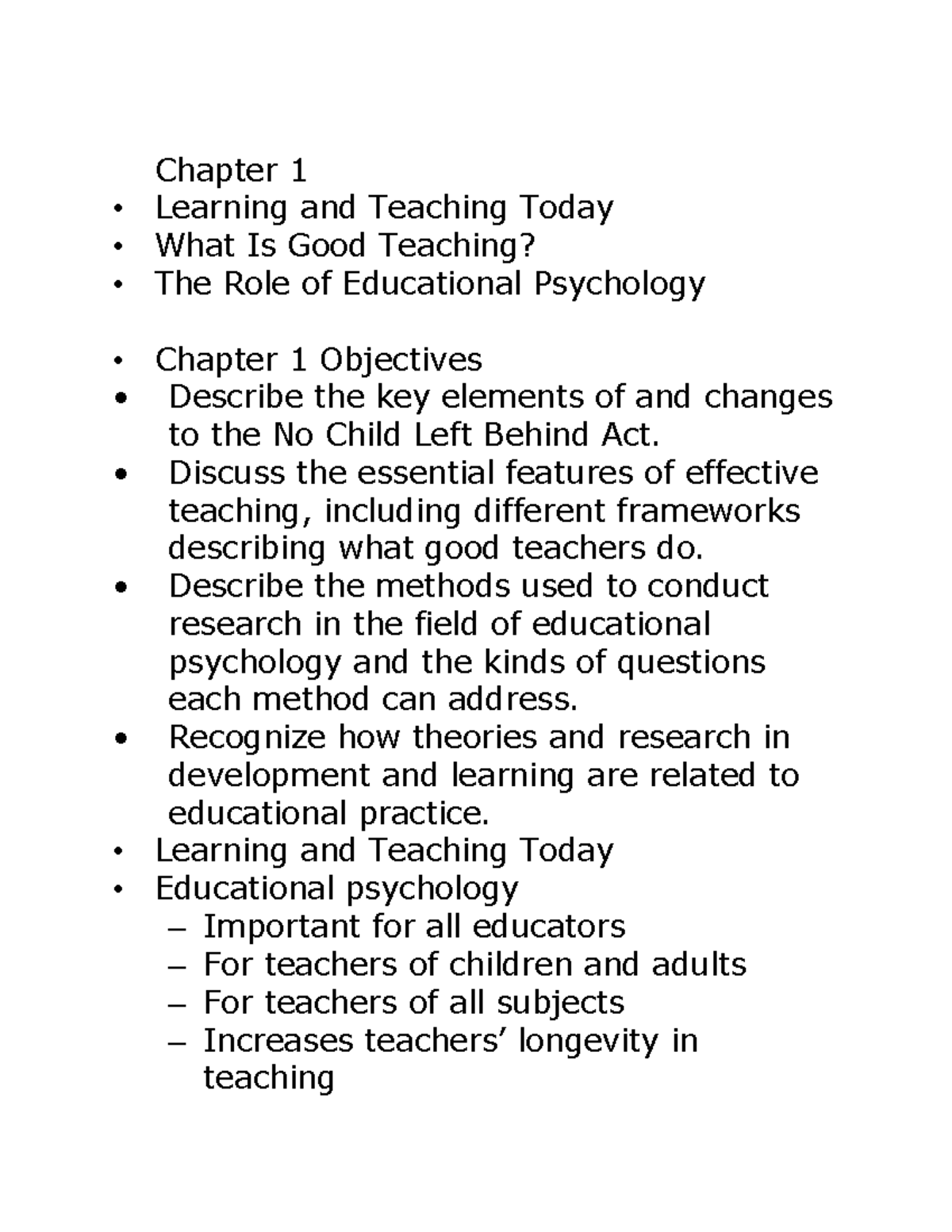 Chapter 1 The Role Of Educational Psychology Chapter 1 Learning And chapter-1-the-role-of-educational-psychology-chapter-1-learning-and