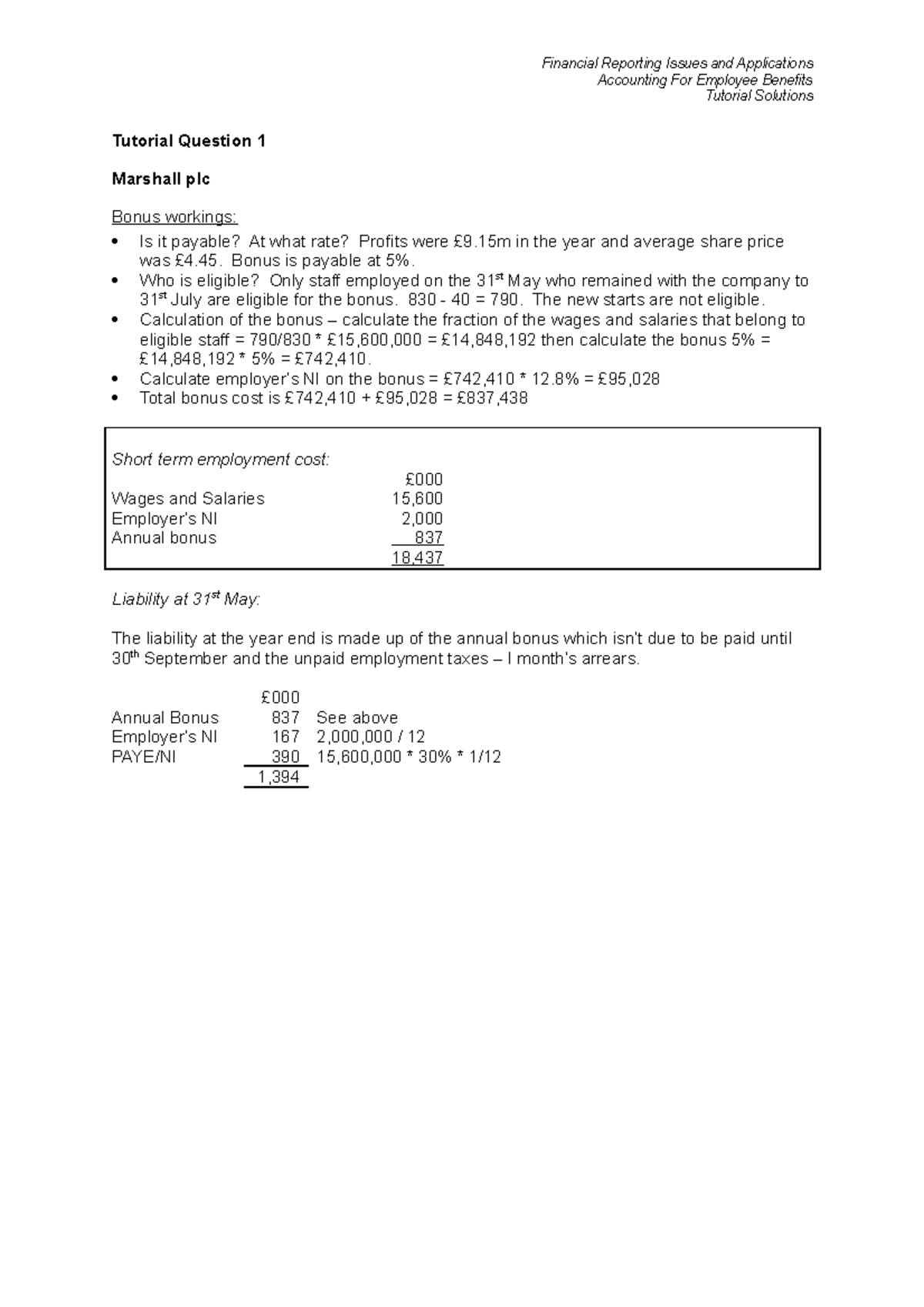 Tutorial Solutions Q1-2 2020 - Financial Reporting Issues and ...