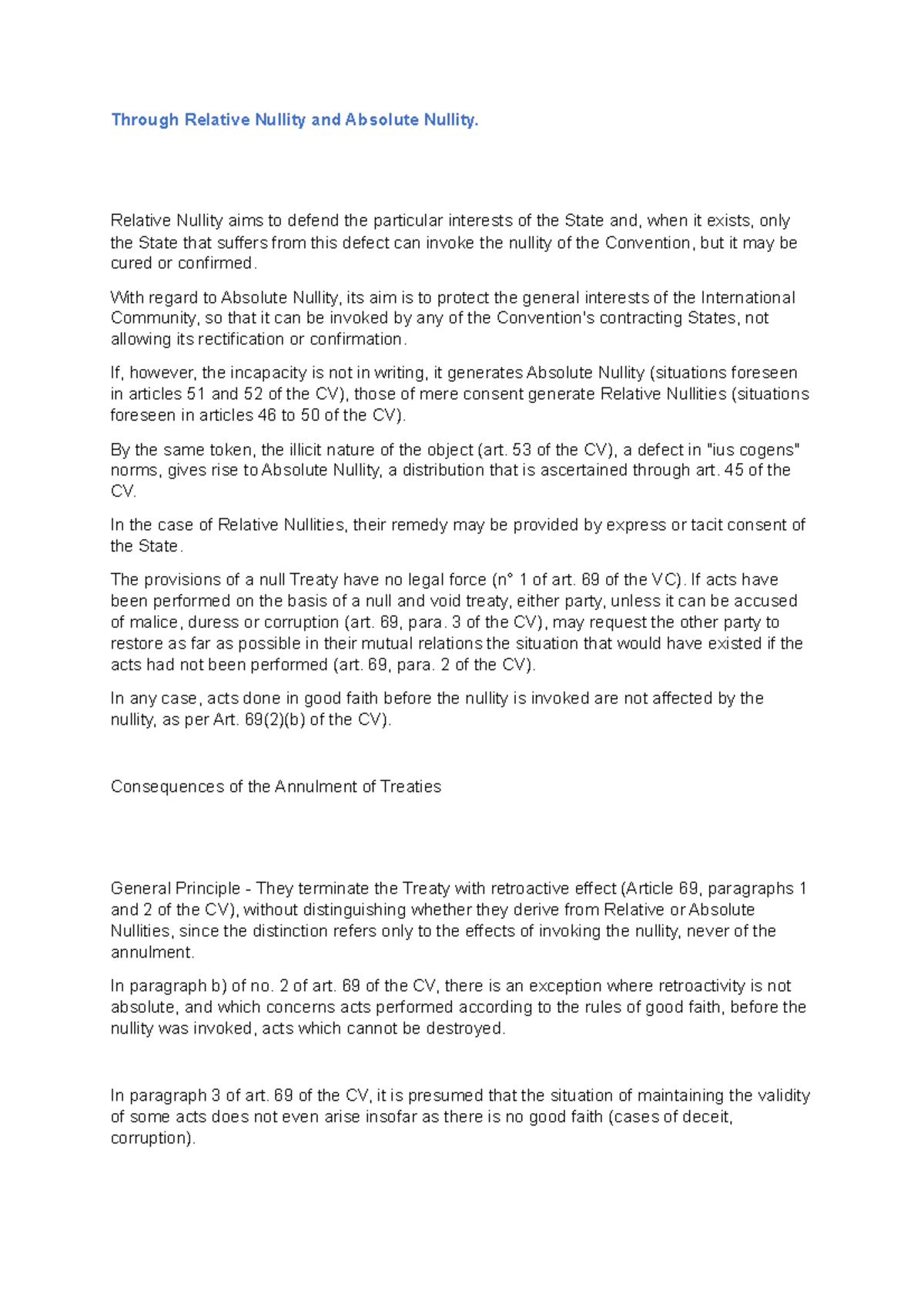 Through Relative Nullity and Absolute Nullity 7 - Relative Nullity aims to defend the particular ...