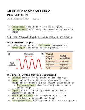 Chapter 4 Sensation and Perception - Monday, January 28, 2019 1 Chapter ...