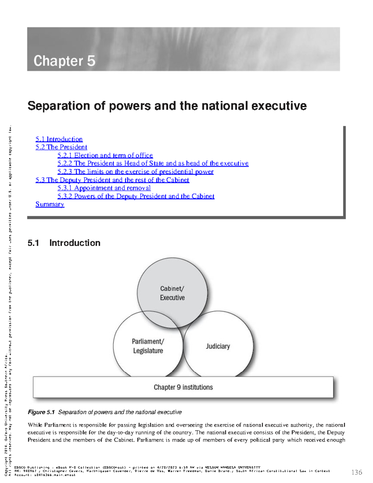 Christopher Geve 2014 Chapter 5Separation Of P South African Constitut ...