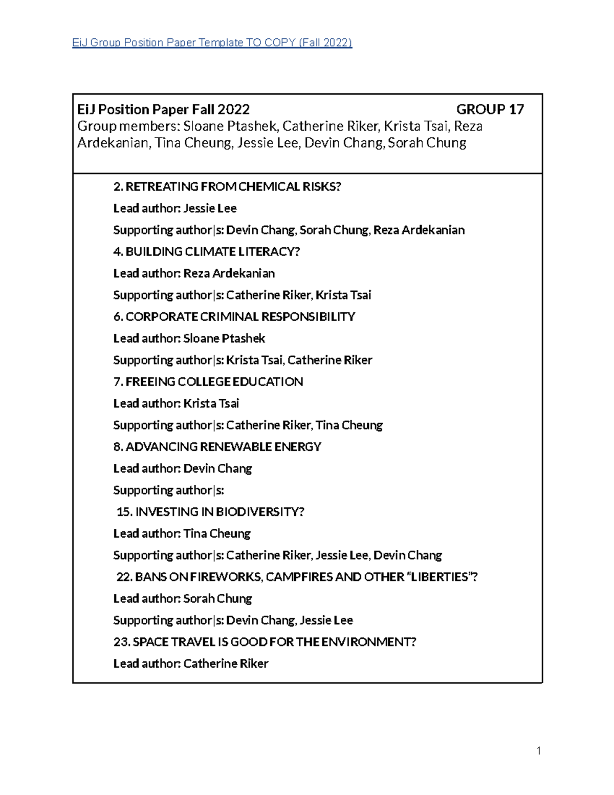 Group 17 Ei J Group Position Paper Template Fall 2022 - EiJ Position ...