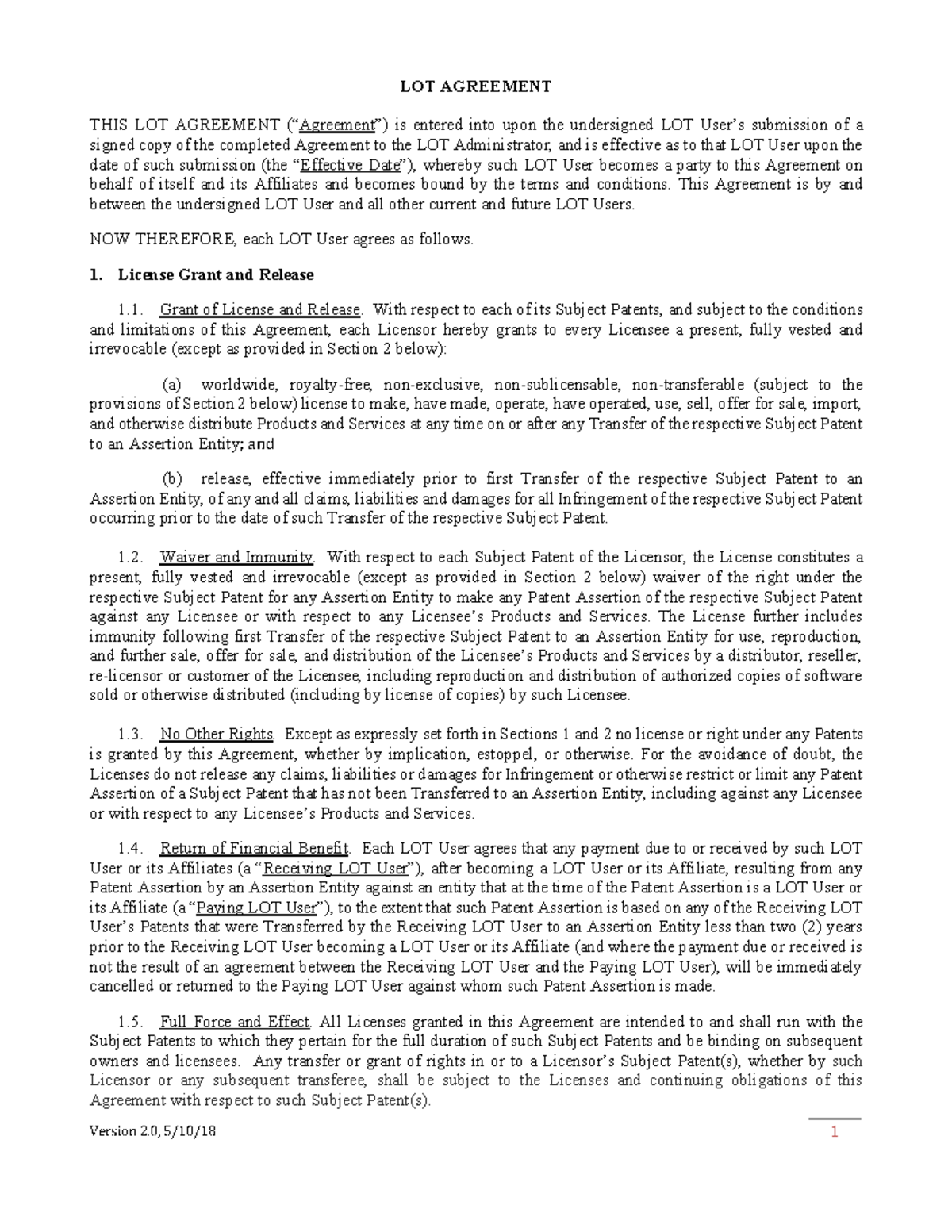 LOT-Agreement-v2 - Summary Public Law 2: Constitutional Law And ...