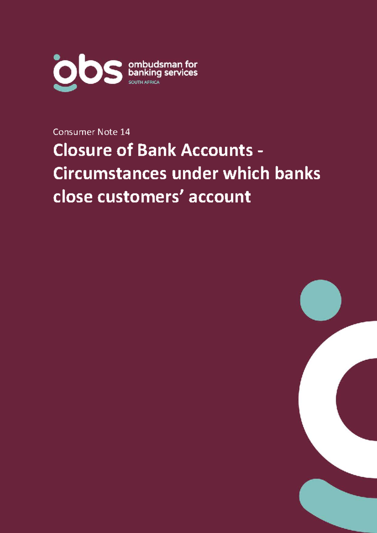 Consumer Info - Closure of bank accounts - Ombudsman for Banking ...