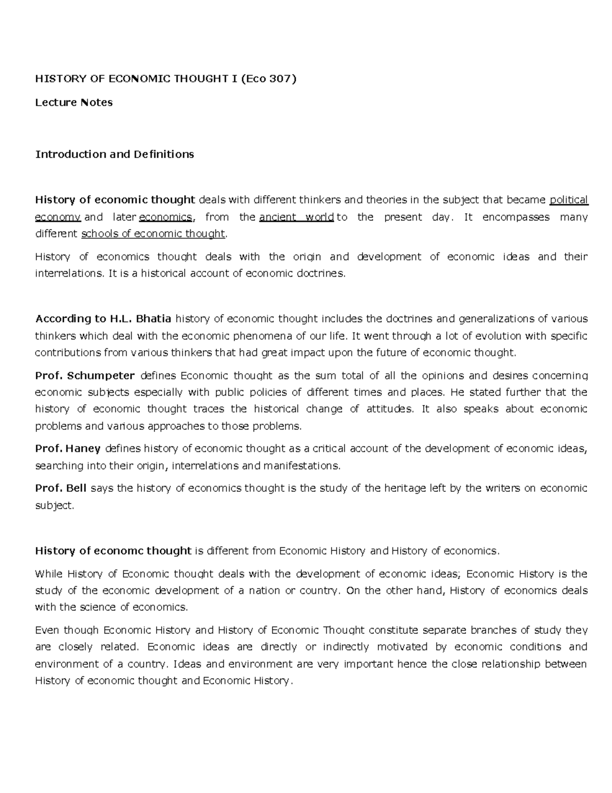 Funai- History-OF- Economic- Thought-I-ECO-307- Lecture- Notes-1 ...