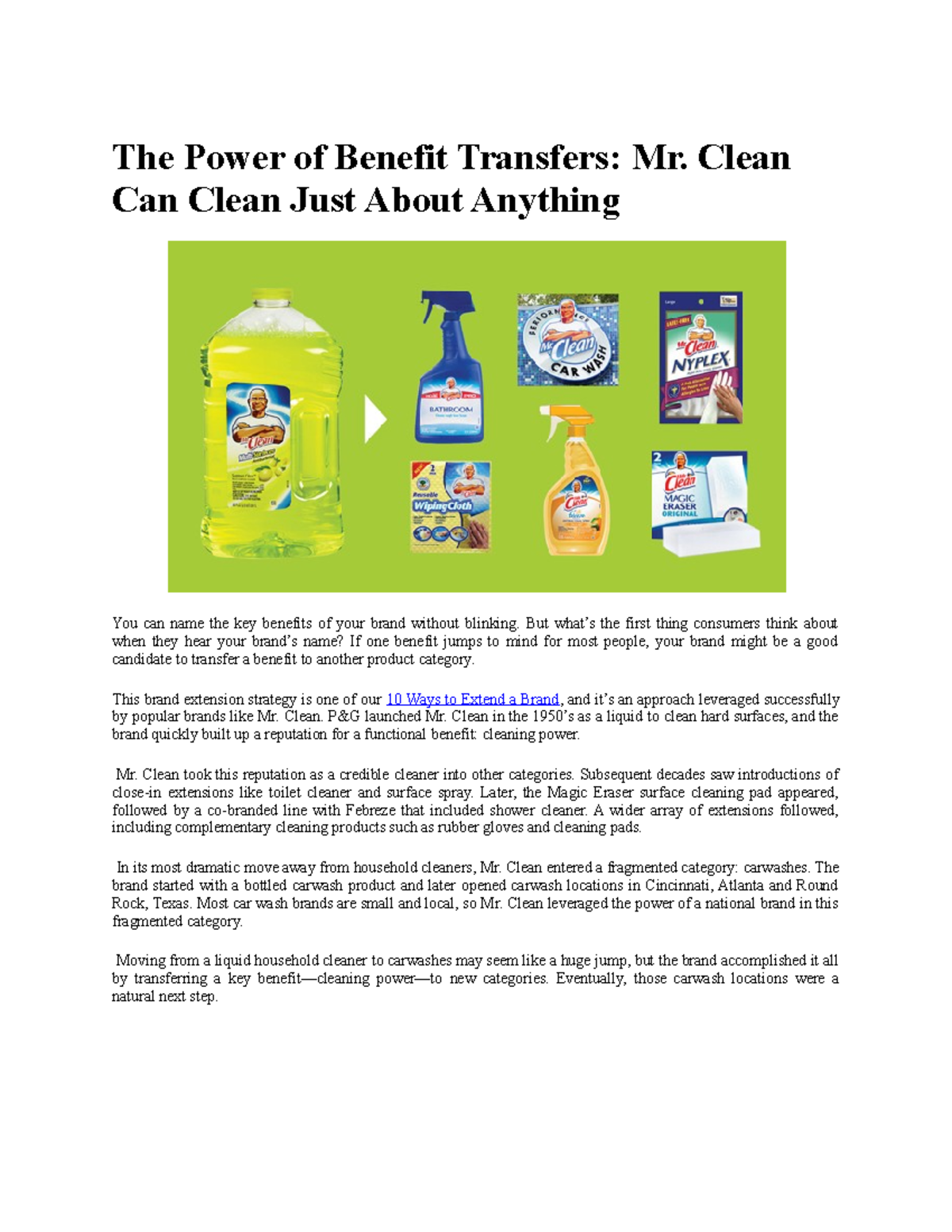 Brand extensions - mhgfjgjgj - The Power of Benefit Transfers: Mr ...