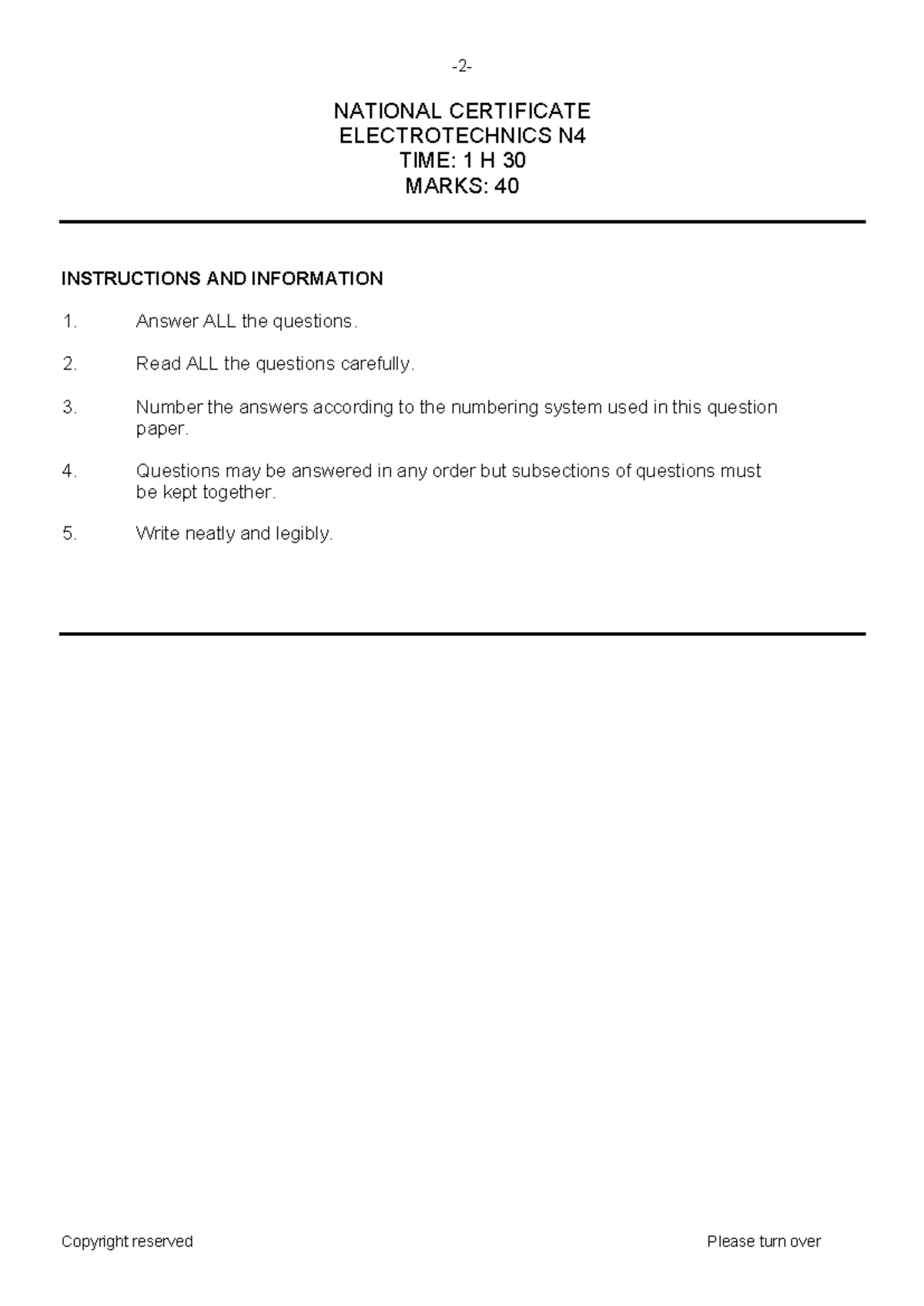Electro N4 T1 2022 - Copy - NATIONAL CERTIFICATE ELECTROTECHNICS N TIME ...