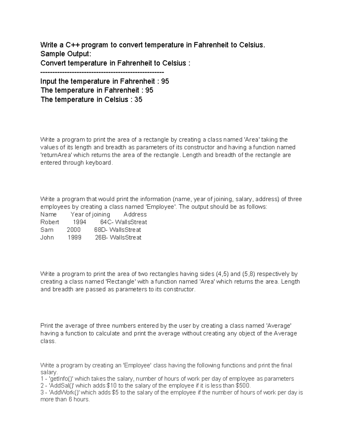 CPP practical - Write a C++ program to convert temperature in Fahrenheit to Celsius. Sample ...