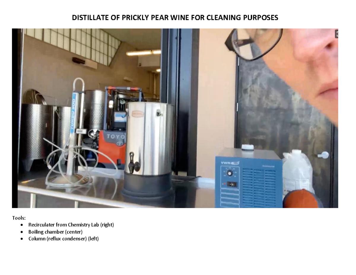 Class 15 Distillate of Prickly Pear Wine for Cleaning - Warning: TT ...