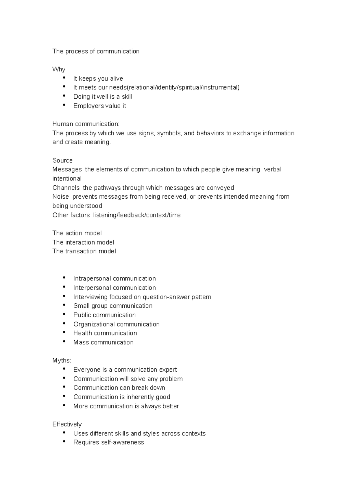 Comm 1000 the process of communication - The process of communication ...