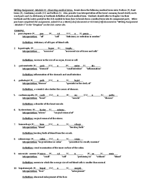 Writing assignment module 11 - NAME Katie Bratberg e Veterinary Medical ...