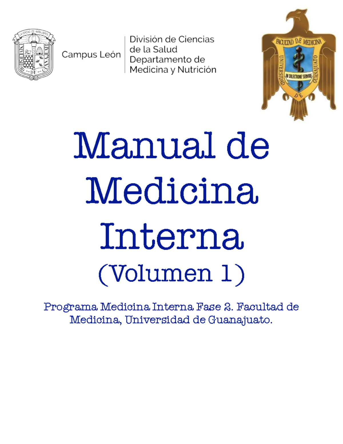 Manual de Medicina Interna Tomo I - Manual de Medicina Interna (Volumen ...