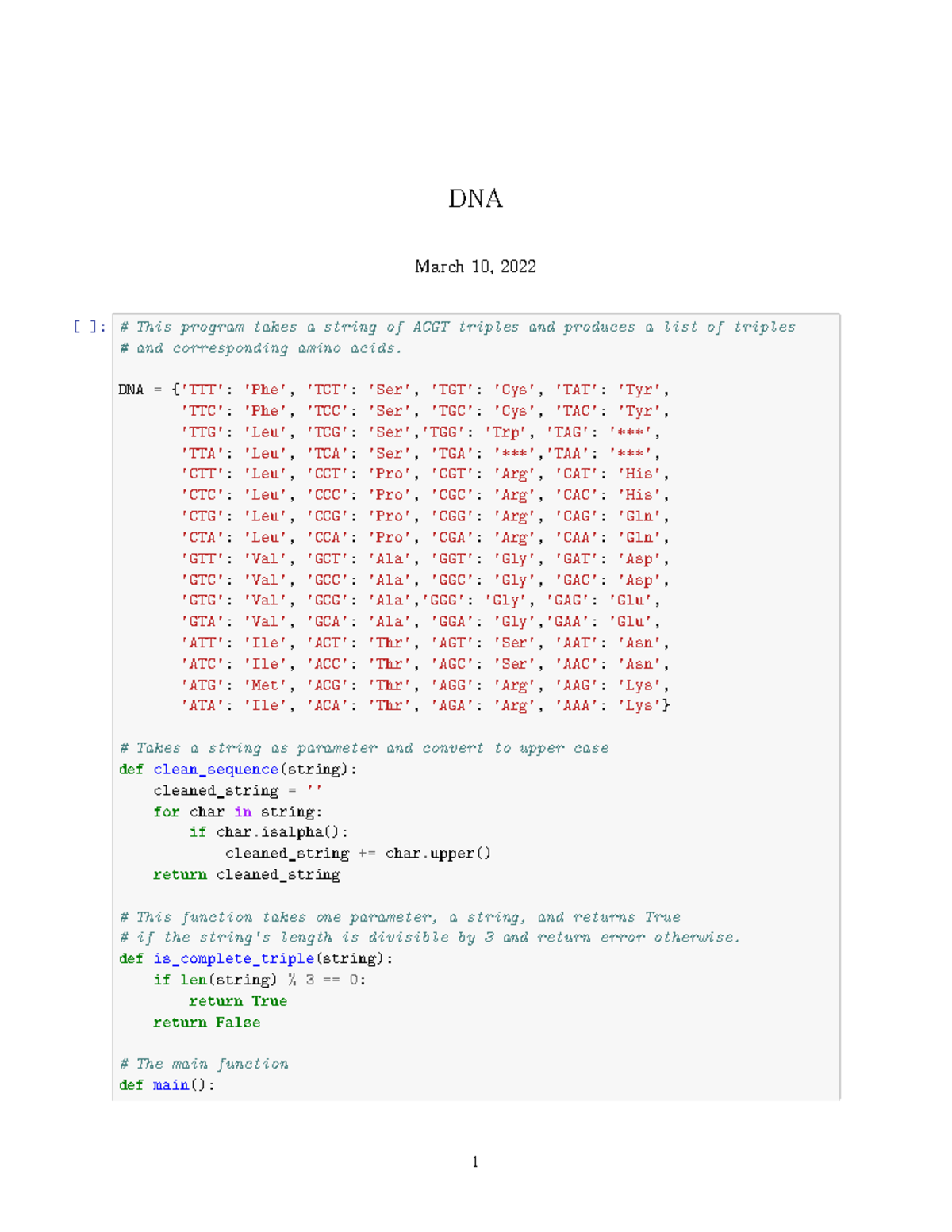 Dna Write A Program In Python To Create The Dictionary For Dna Amino Acids And Find Dna