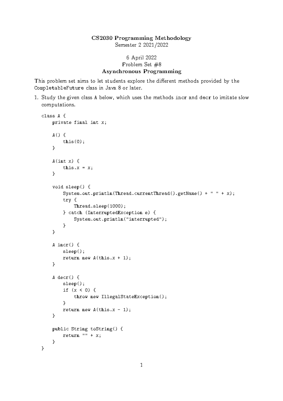 Cs2030 Recitation 08 Solutions Cs2030 Programming Methodology Semester 2 2021 6 April 2022