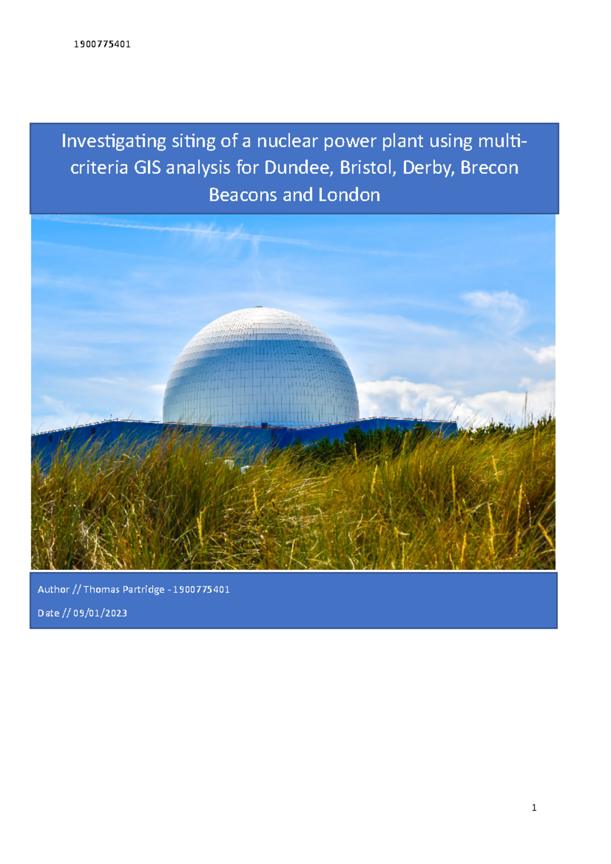 GIS Technical Report V 2 - Investigating siting of a nuclear power ...