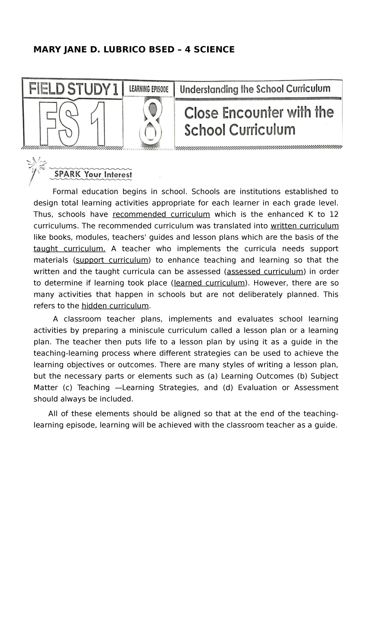 FS-1-Learning-Episode-8 word - MARY JANE D. LUBRICO BSED – 4 SCIENCE ...