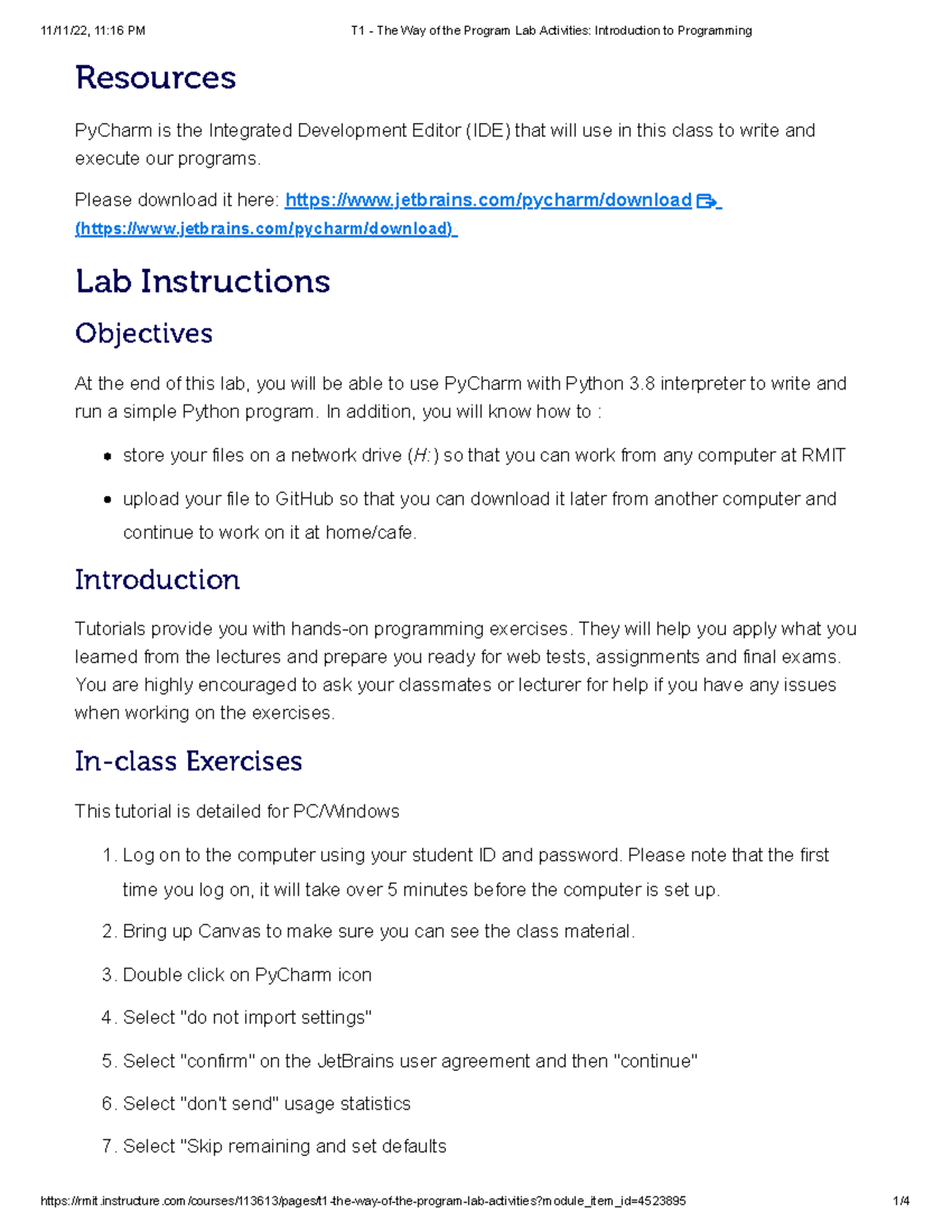 T1 - The Way of the Program Lab Activities Introduction to Programming ...