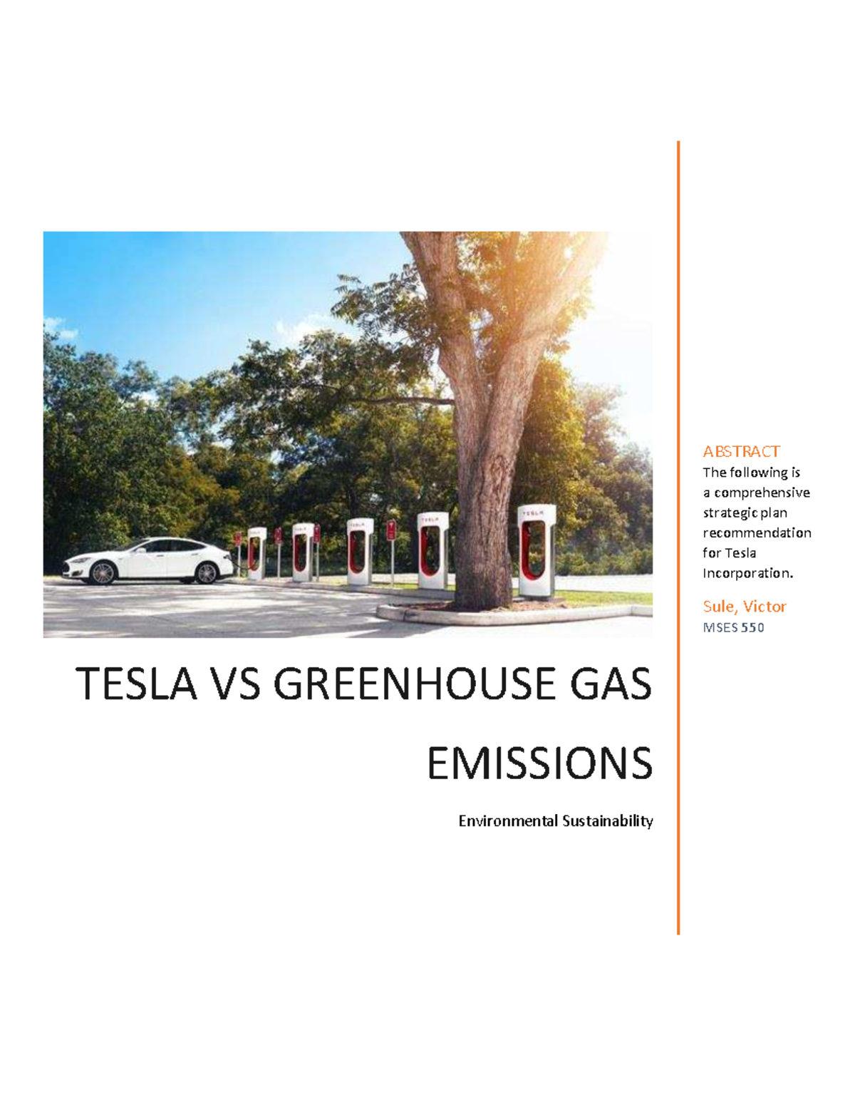 Tesla Strategic Plan pdf - TESLA VS GREENHOUSE GAS EMISSIONS ...