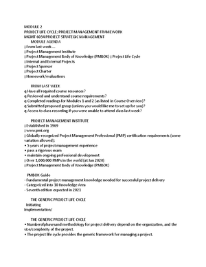 Module 6 - Program and Portfolio Management - MODULE 6 PROGRAM AND ...