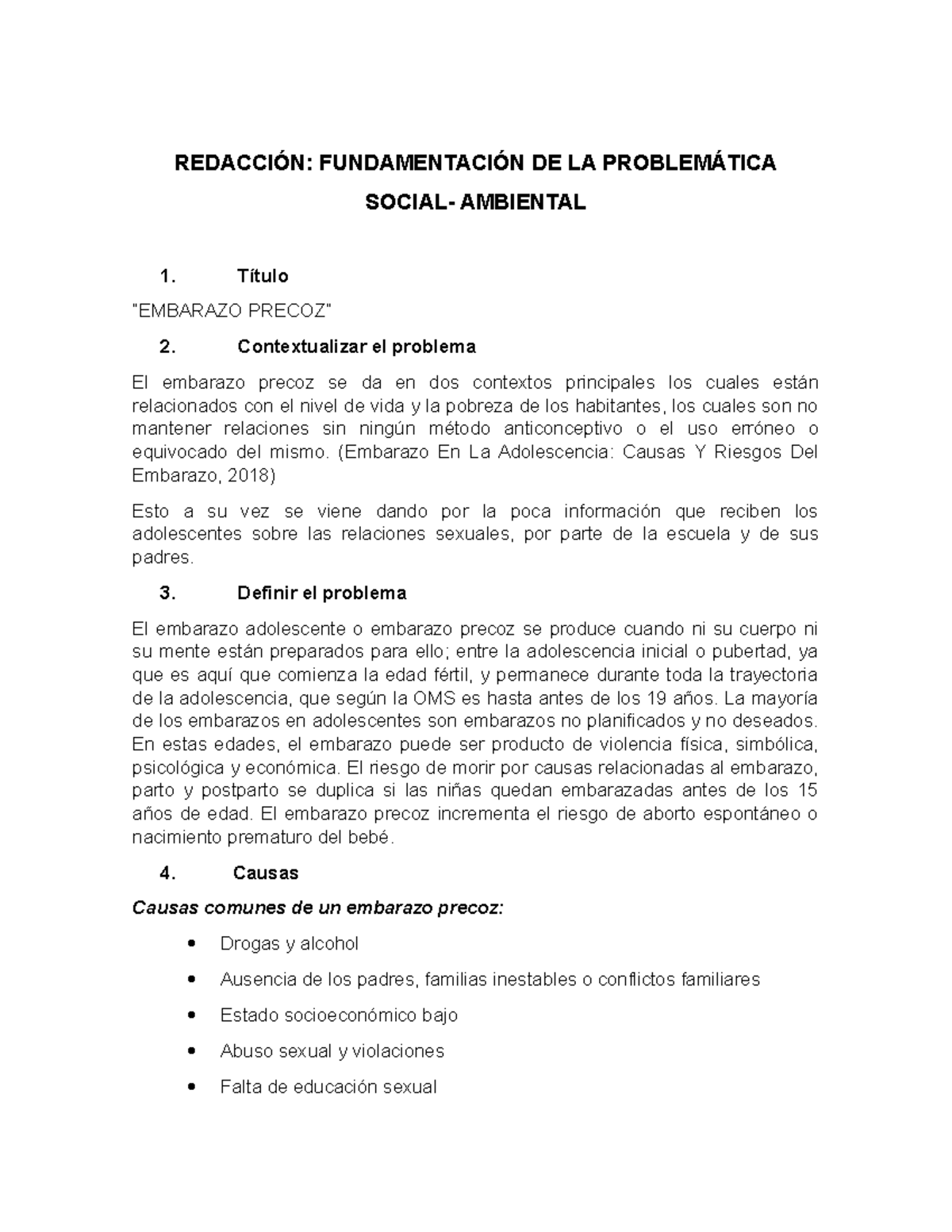 Descripcion DEL Problema - REDACCIÓN: FUNDAMENTACIÓN DE LA PROBLEMÁTICA ...
