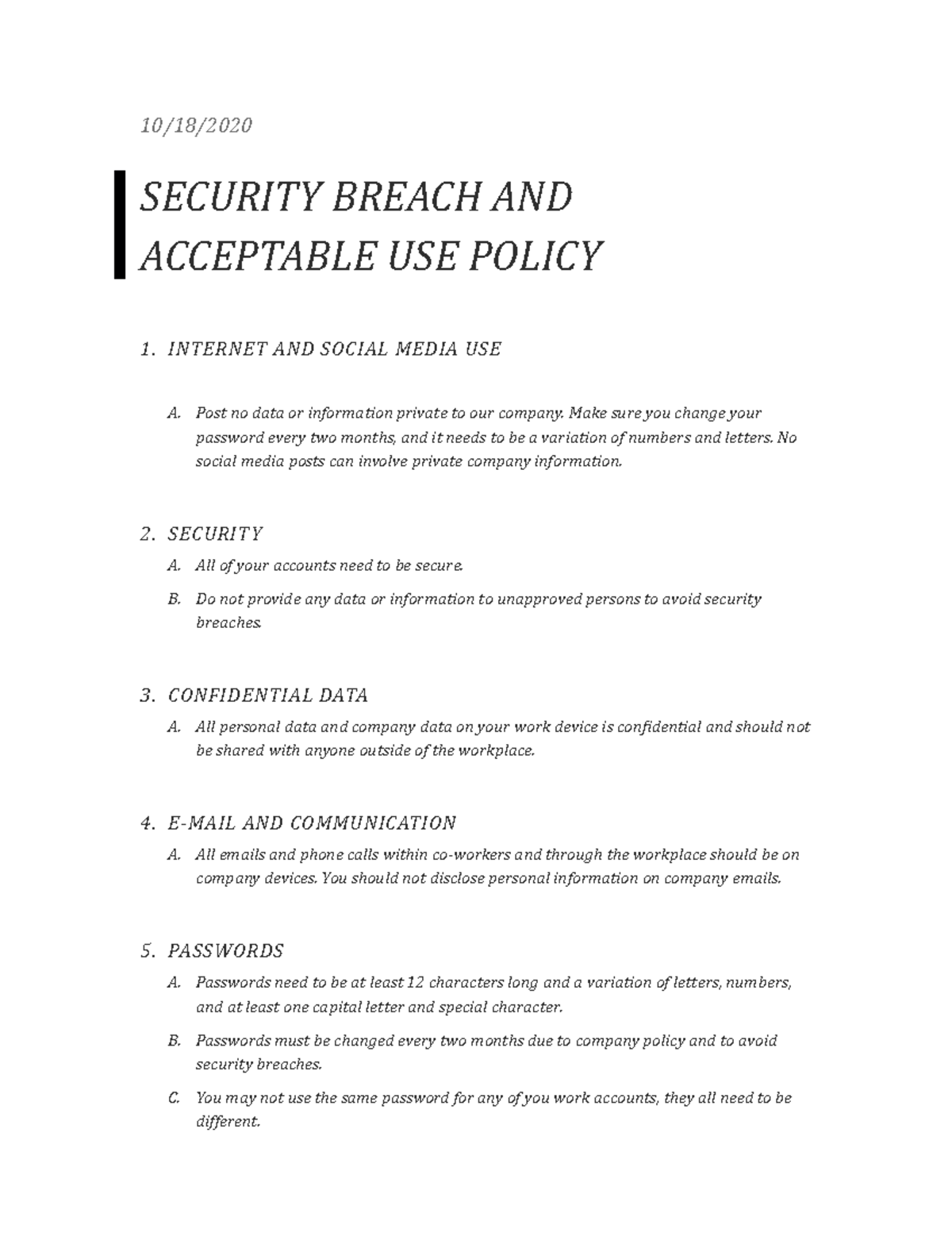 Security breach 2 - This is an assignment for BIT-200 - 10/18/ SECURITY ...