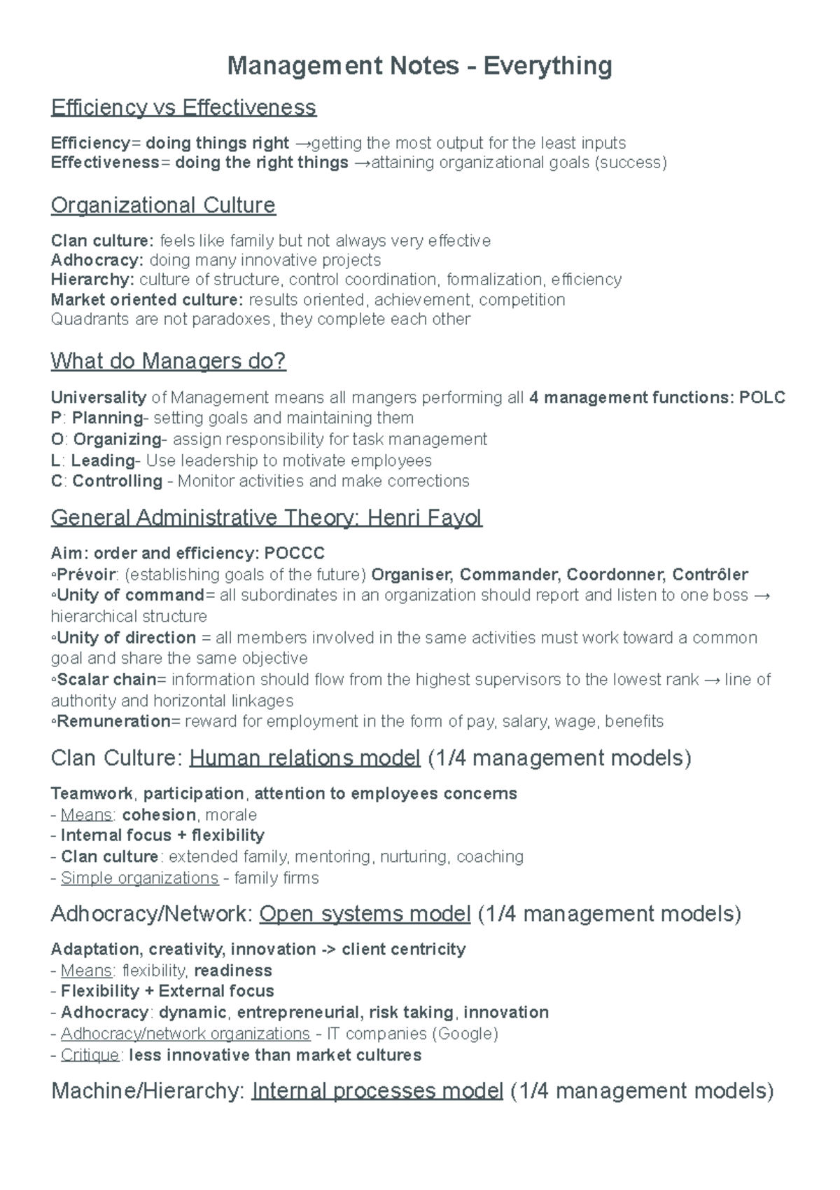 Notes for Management 1st year BBA english - Management Notes ...