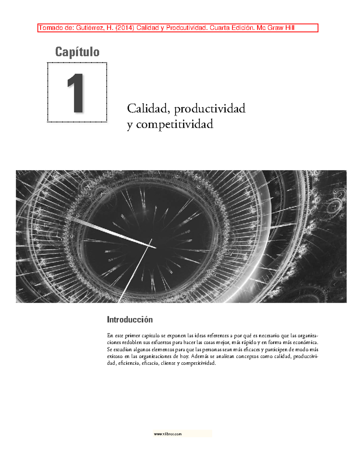 Capitulo I C Alidad Productividad Y Competitvidad - Capítulo 1 ...