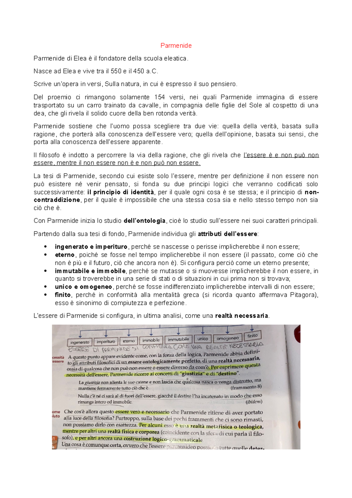 storia della filosofia - Parmenide Parmenide di Elea è il fondatore ...