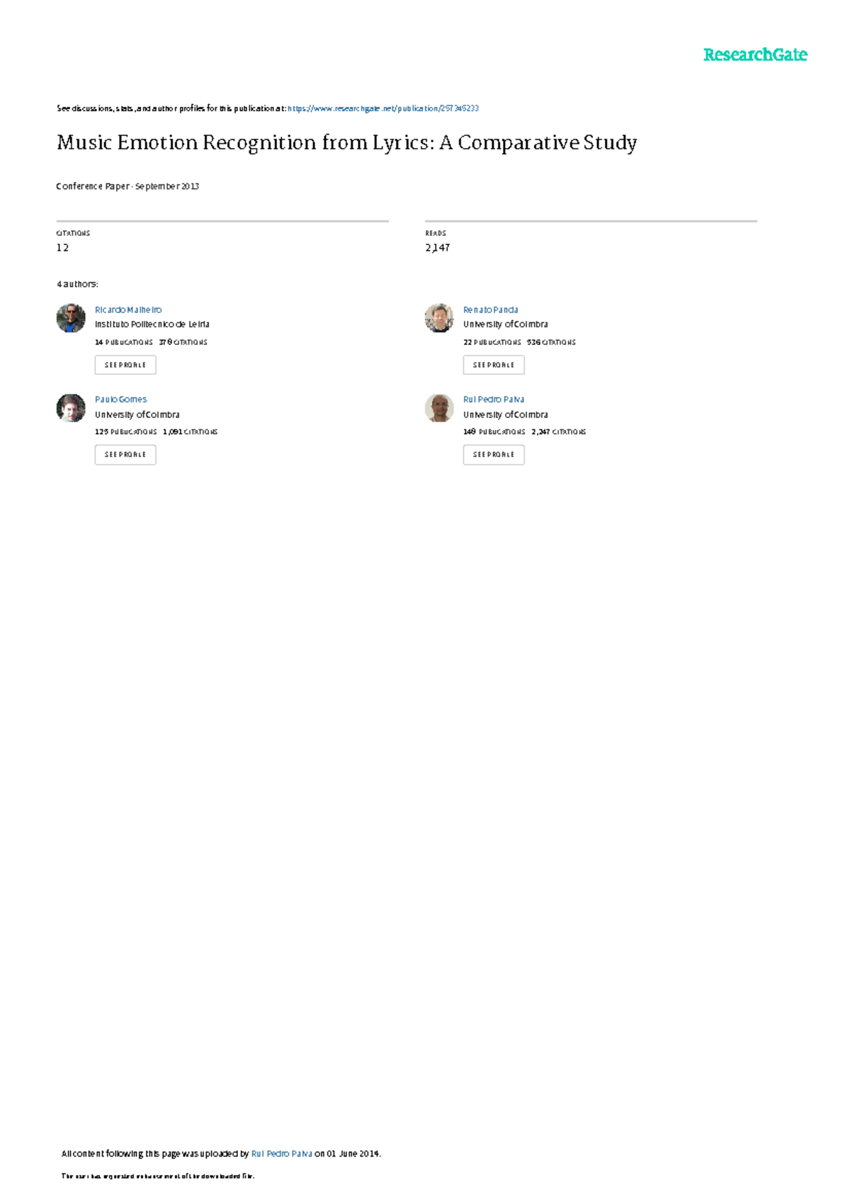 MML2013 lyrics - See discussions, stats, and author profiles for this ...