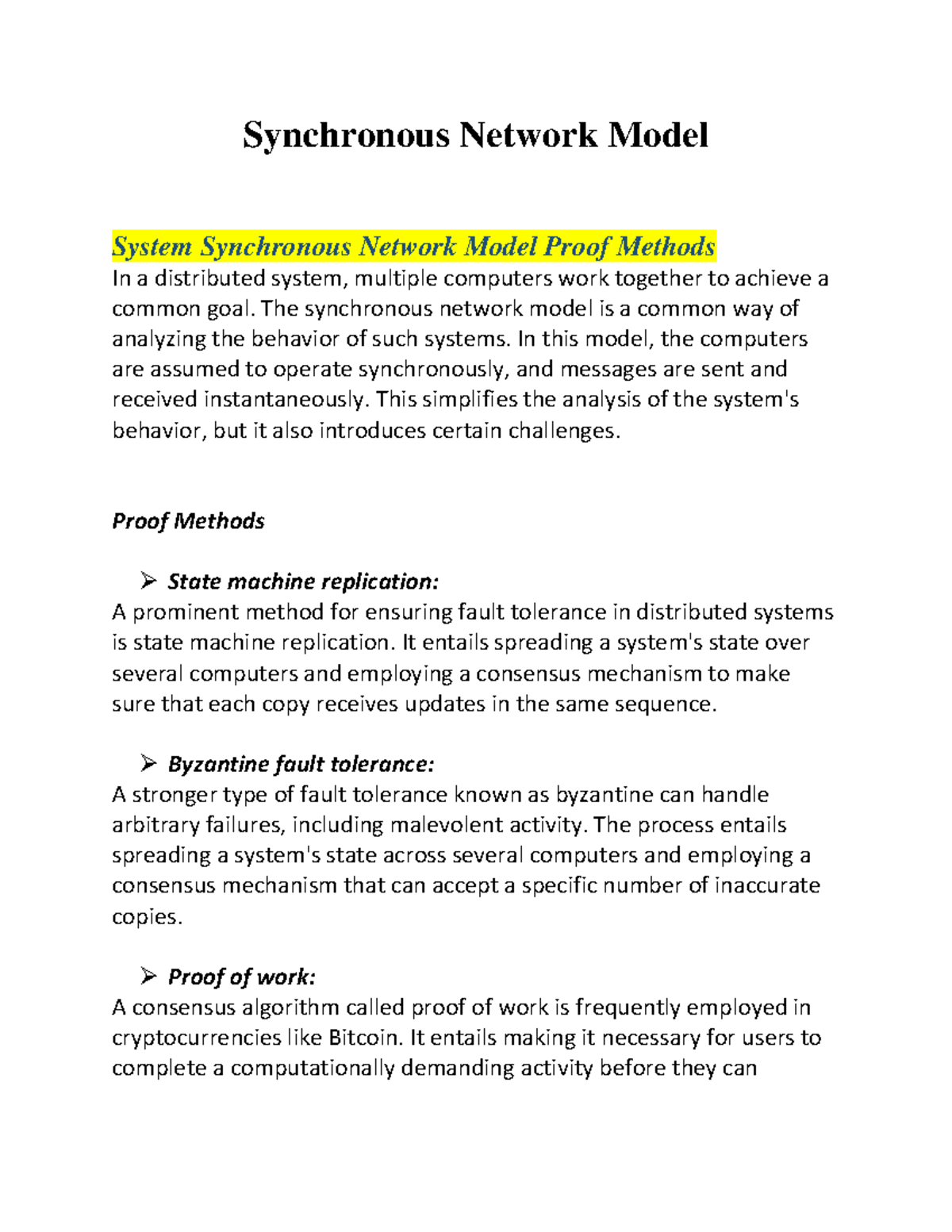 Synchronous Network Model Part3 - Proof Methods and Measures - Synchronous Network Model System ...