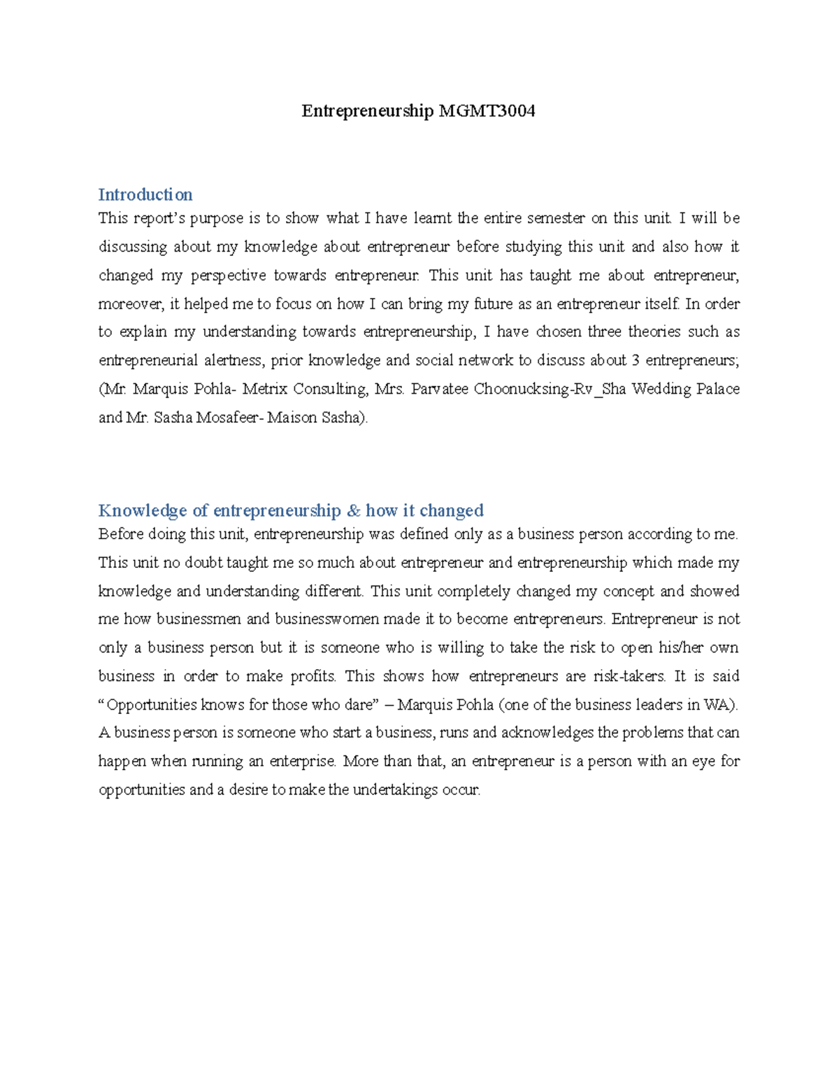 Entrepreneurship - All notes will be helpful in all assignments. they ...