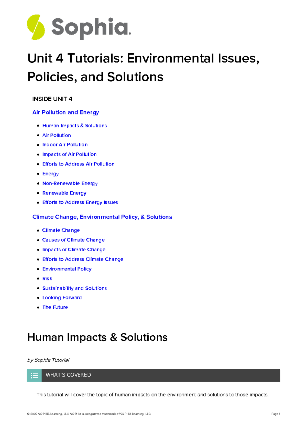 Unit 4 tutorials environmental issues policies and solutions - Unit 4 Tutorials: Environmental ...