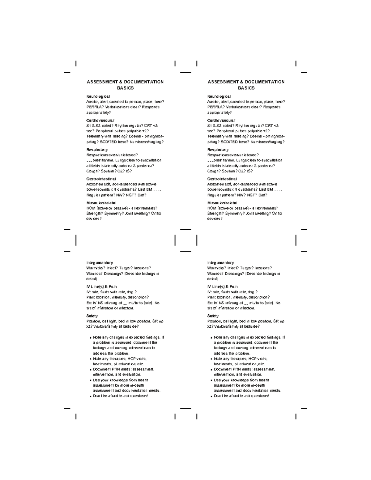 Head to Toe Assessment - ASSESSMENT & DOCUMENTATION BASICS Neurological ...