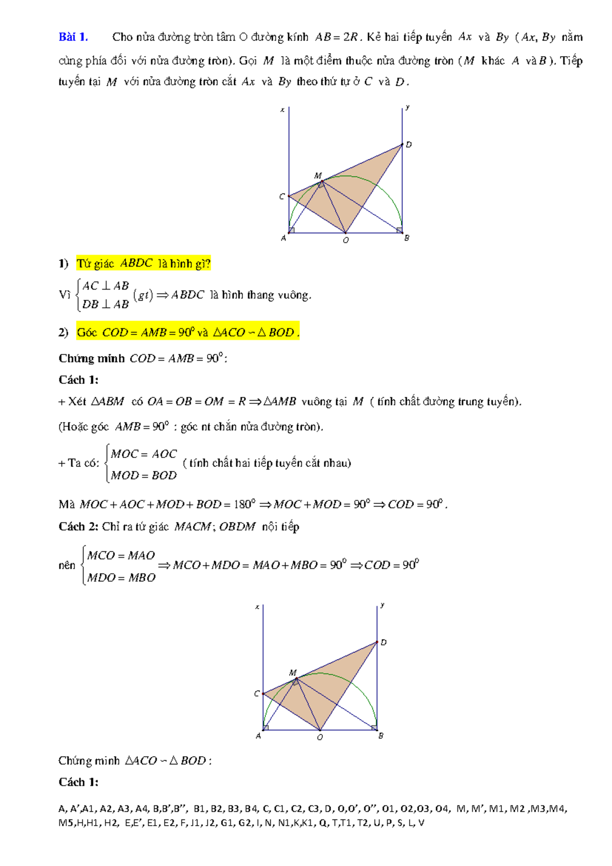 Bài-3-Bài-toán-tổng-quát-chương-2-Nửa-đường-tròn - A, A’,A1, A2, A3, A4, B,B’,B’’, B1, B2, B3 ...
