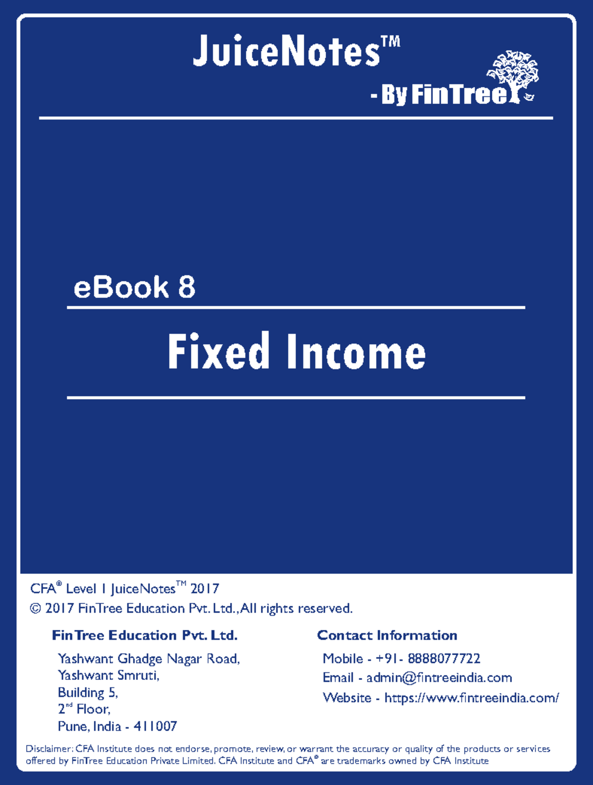 Fixed Income CFA LEVEL 1 - TM JuiceNotes By FinTree eBook 8 ® TM CFA ...