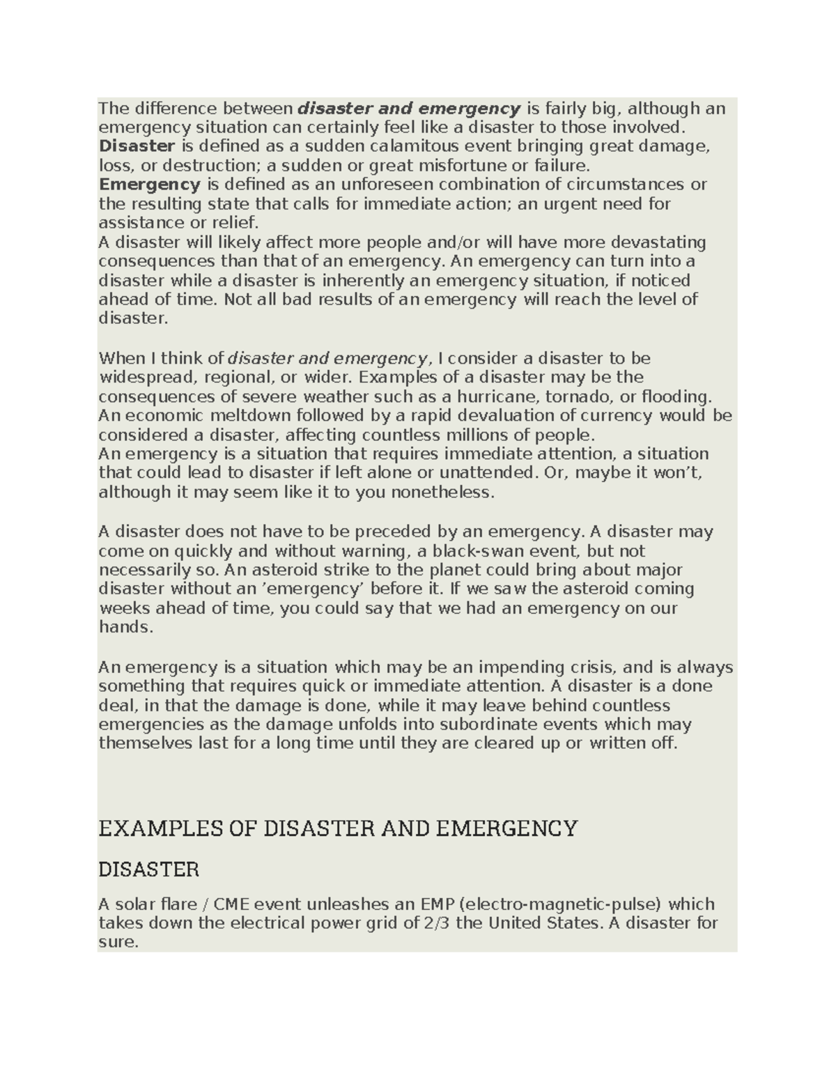 Disaster vs emergencies - The difference between disaster and emergency ...