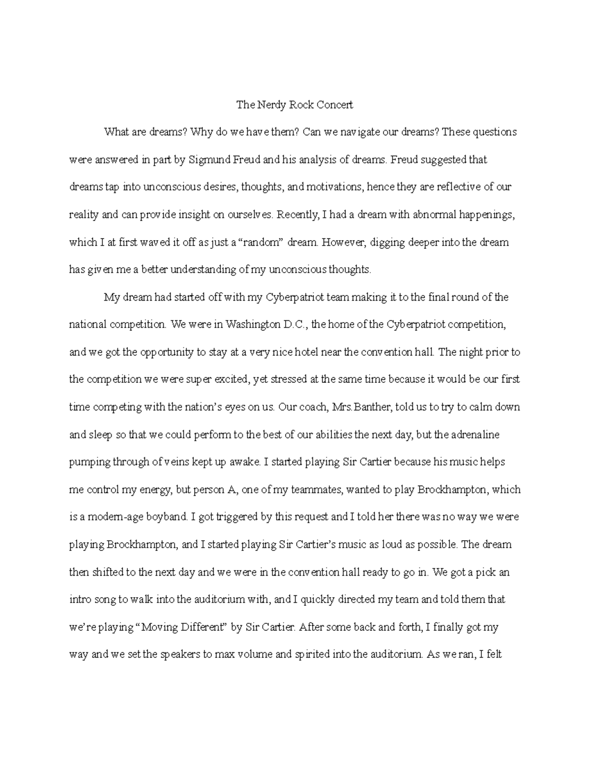 Dream Analysis - The Nerdy Rock Concert What are dreams? Why do we have ...