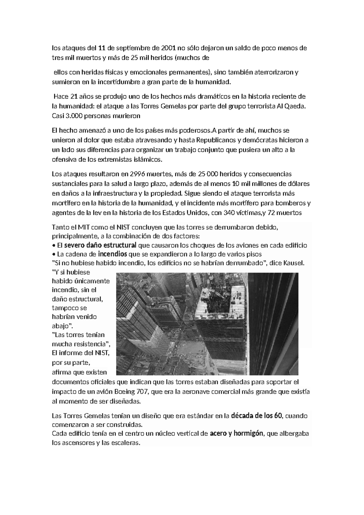 Causas torres gemelass - los ataques del 11 de septiembre de 2001 no ...