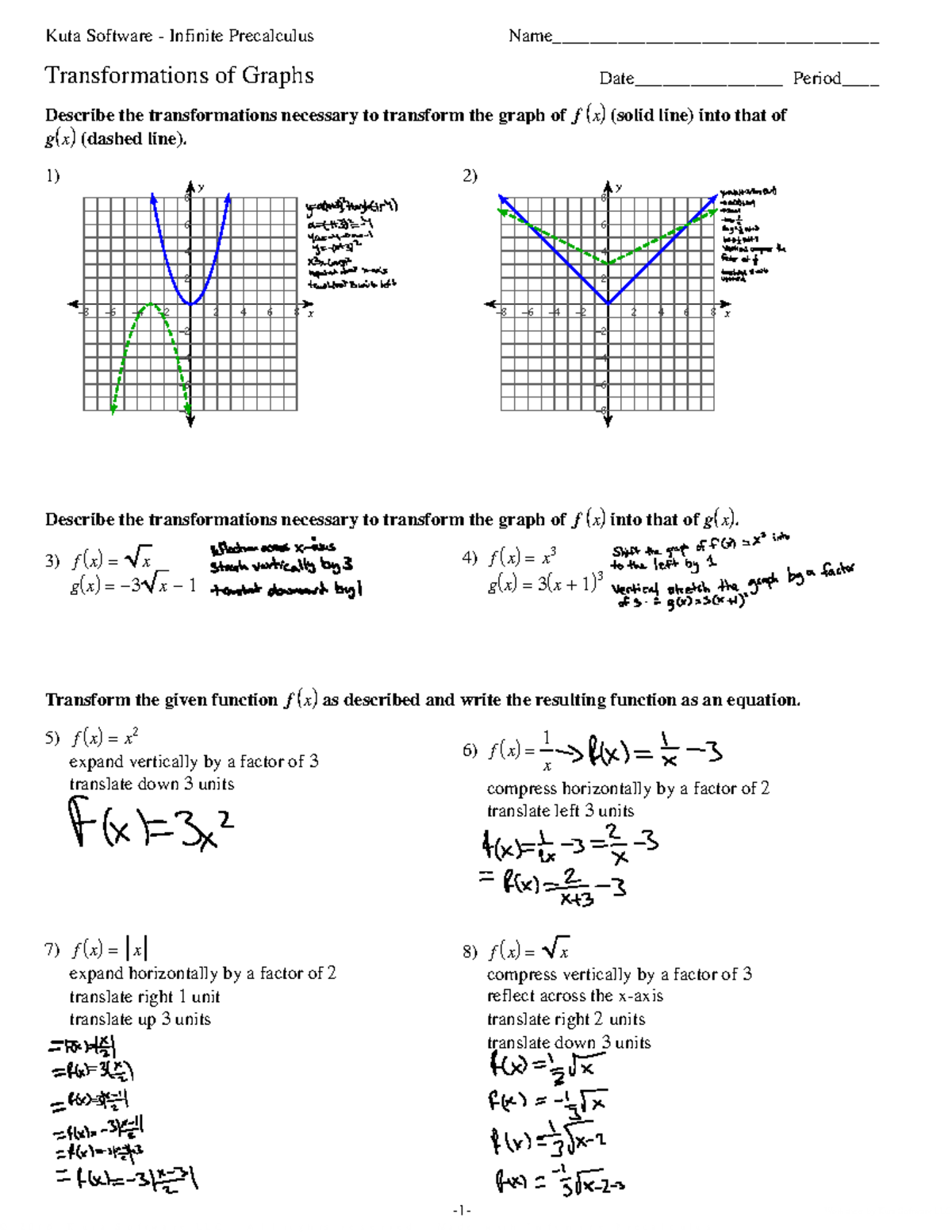MCR3U - Day 5 - Transformations - ©Q s2u0b1z6M uKMuBtgaT rSVoEfdt ...
