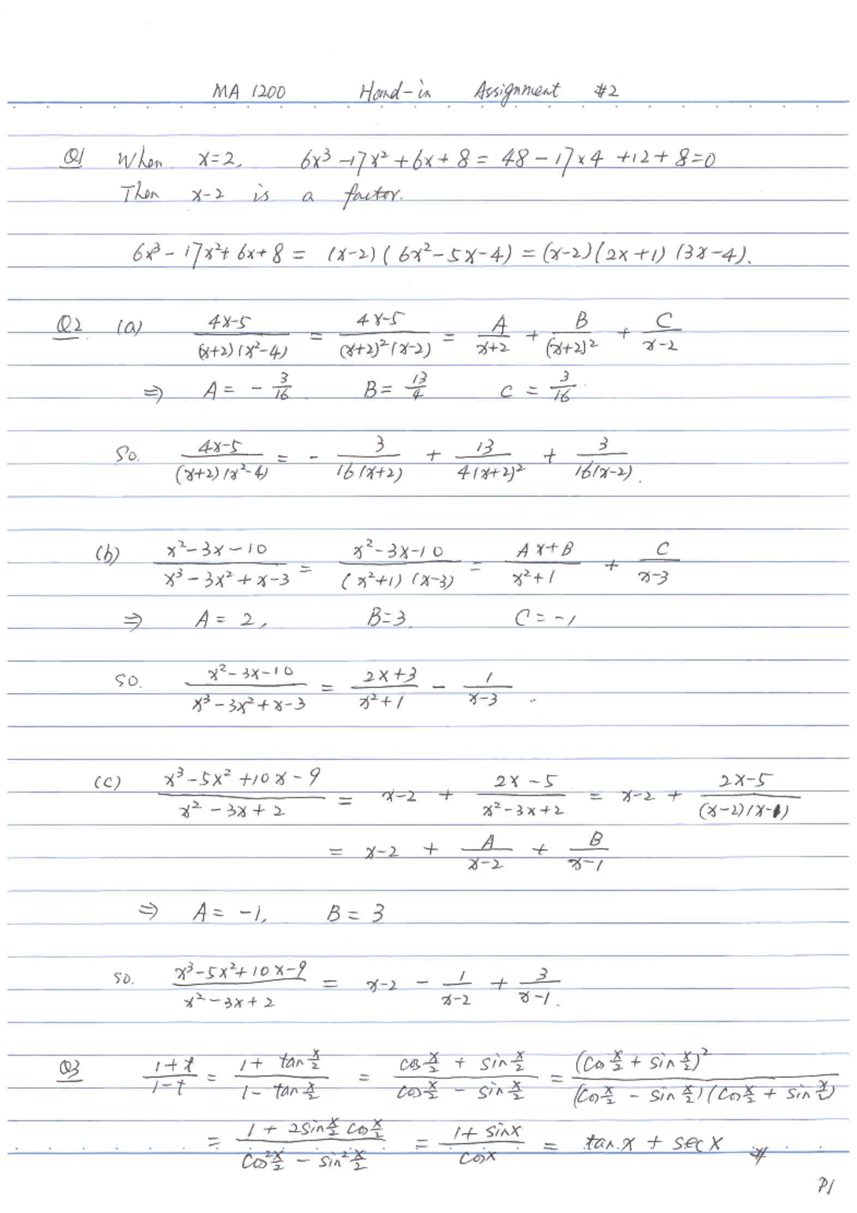 Solution-2 - Solution-AS2 questions - Calculus and Basic Linear Algebra I - Studocu