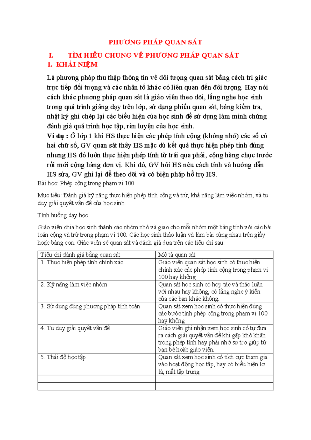 PHƯƠNG PHÁP QUAN SÁT - bbbbbbbbbbbbbbbbbbbbbbbbbbbbbbbbbbbbbbbbbbbbbb ...
