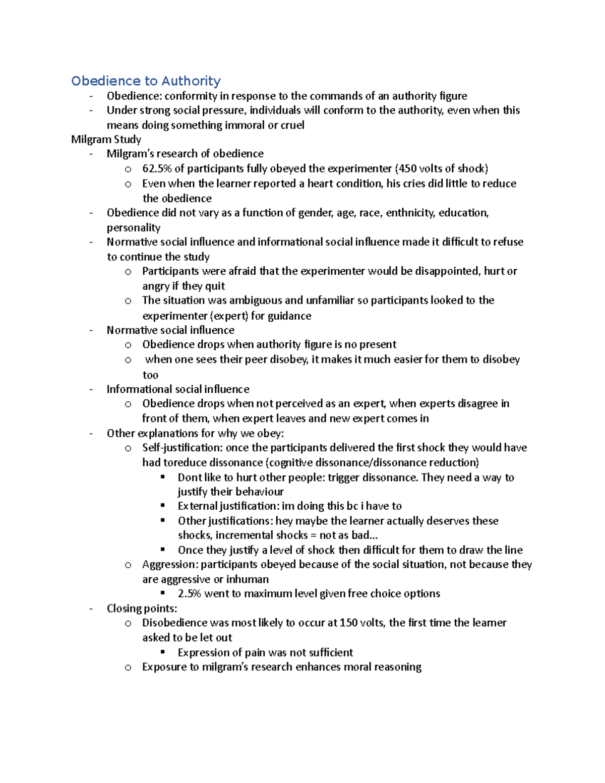 Chapter 7 obedience - Obedience to Authority Obedience: conformity in ...