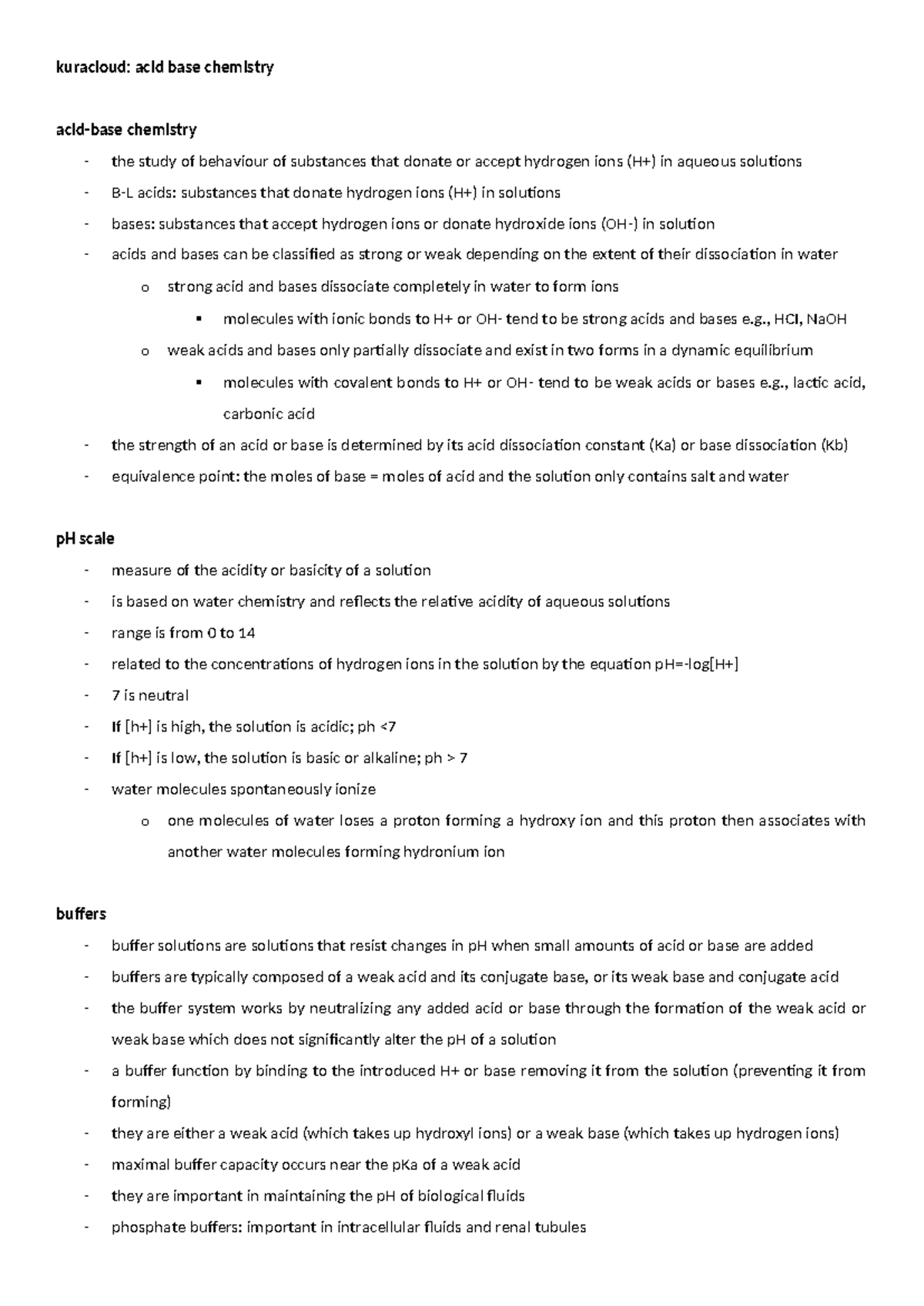 Kuracloud acid and bases - kuracloud: acid base chemistry acid-base ...
