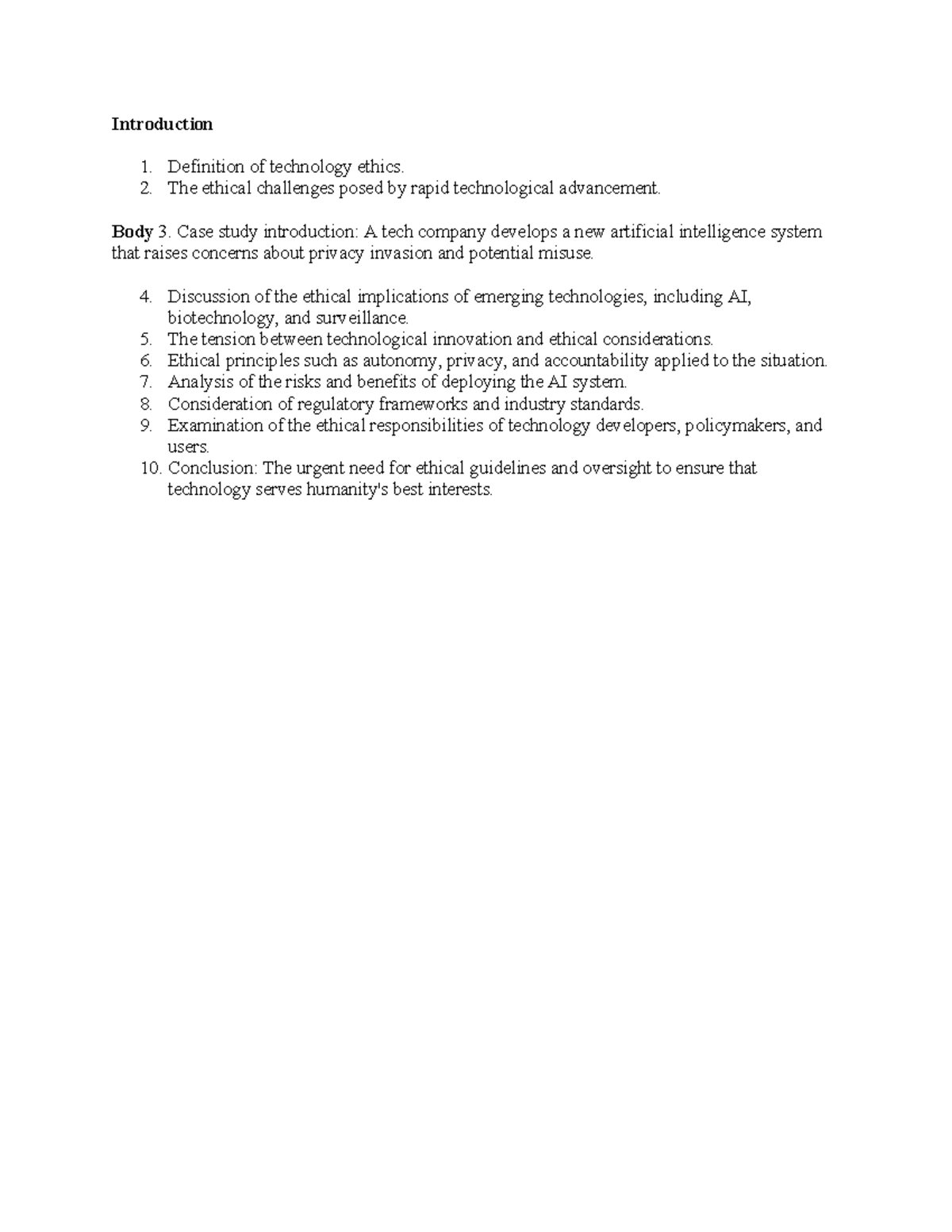 Ethical Dilemma in Technology - Introduction 1. Definition of ...