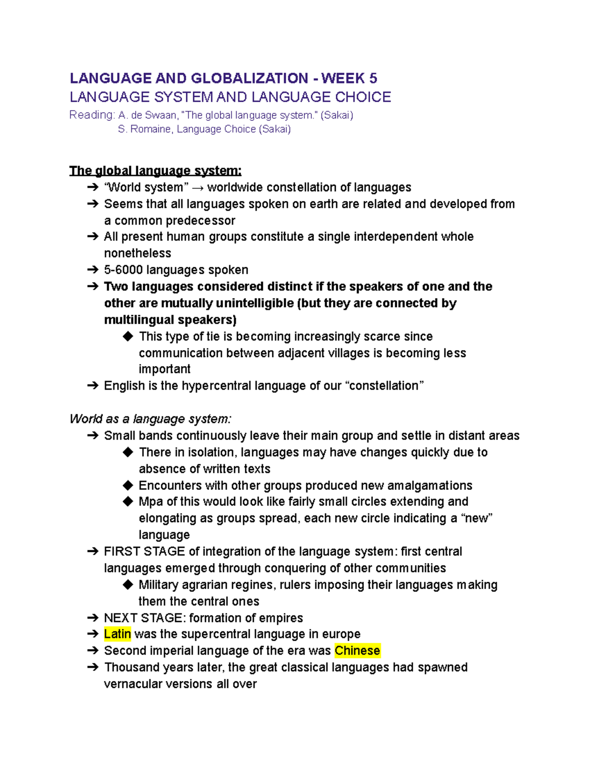 Language and Globalization notes - WEEK 5 - LANGUAGE AND GLOBALIZATION ...