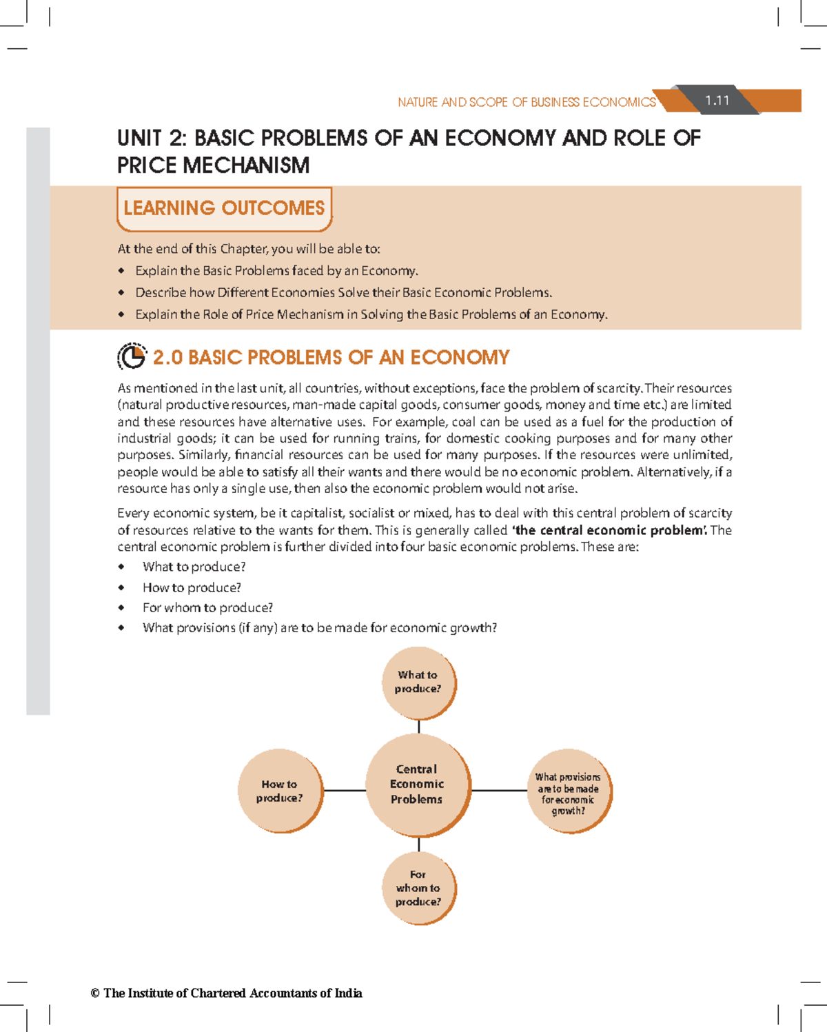 Basic Problem Of An Economy And Role Of Price Mechanism NATURE AND