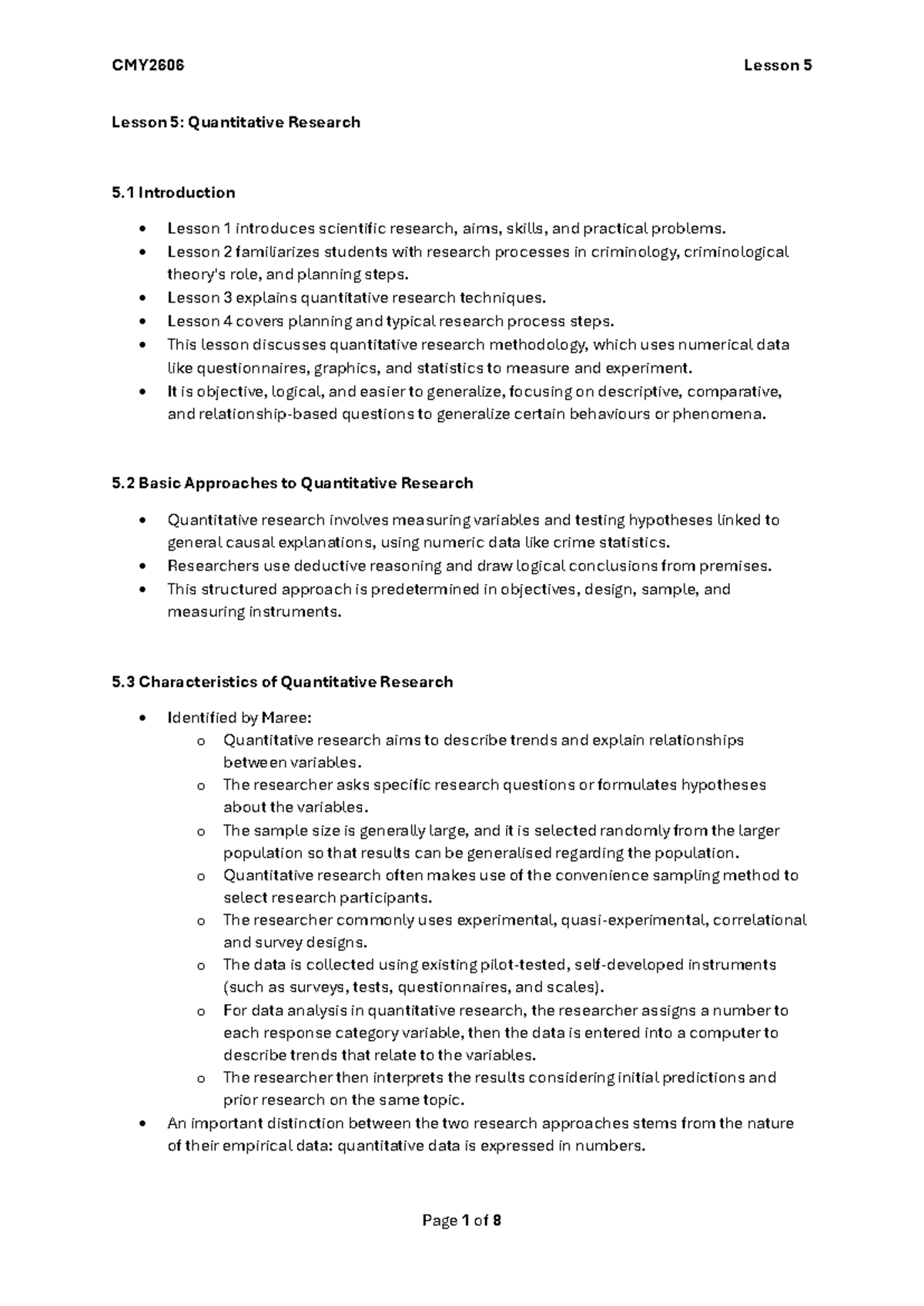 Lesson 5 Quantitative Research - Lesson 5: Quantitative Research 5 ...